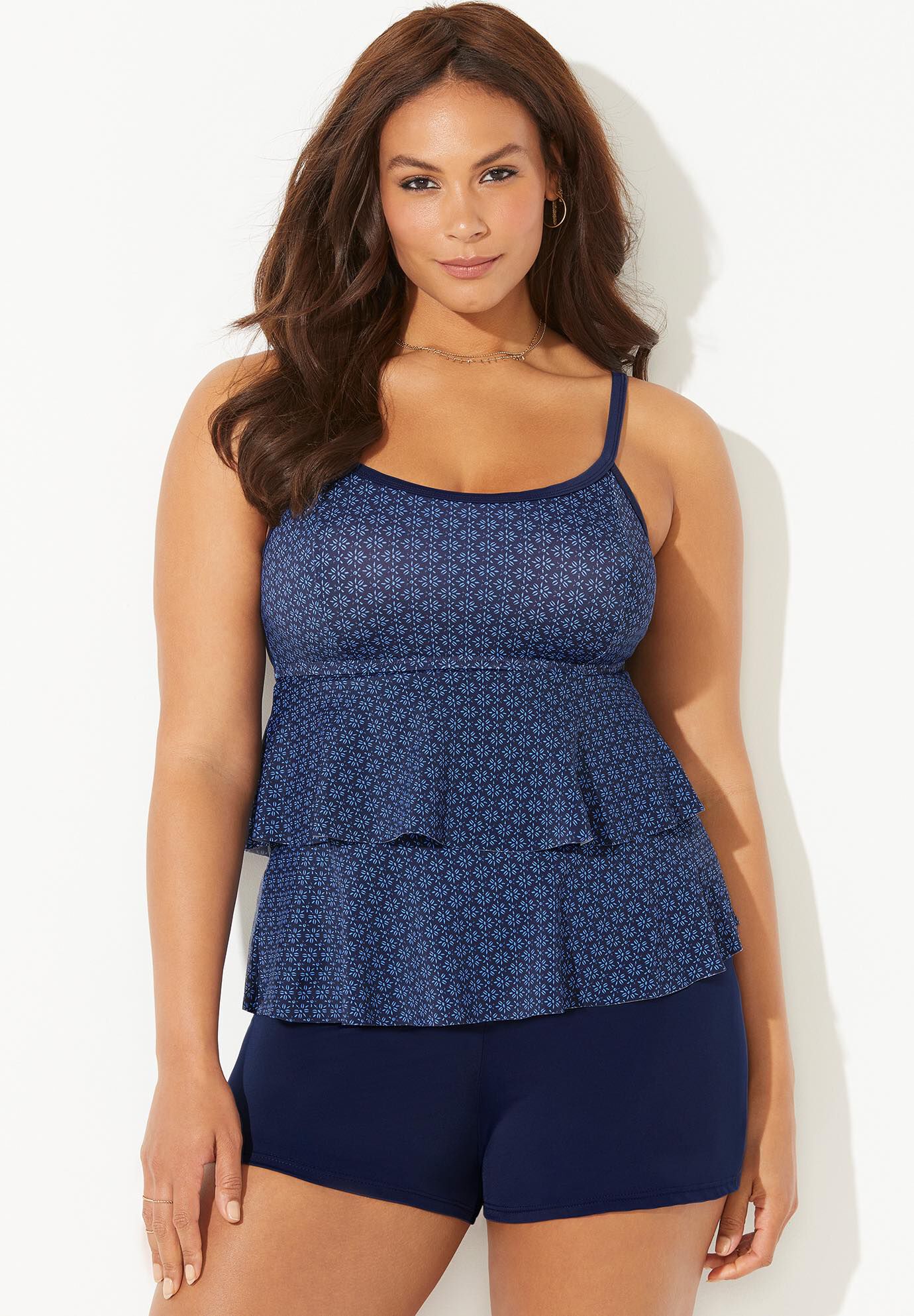 Tiered Tankini Set with Banded Short | Active For All