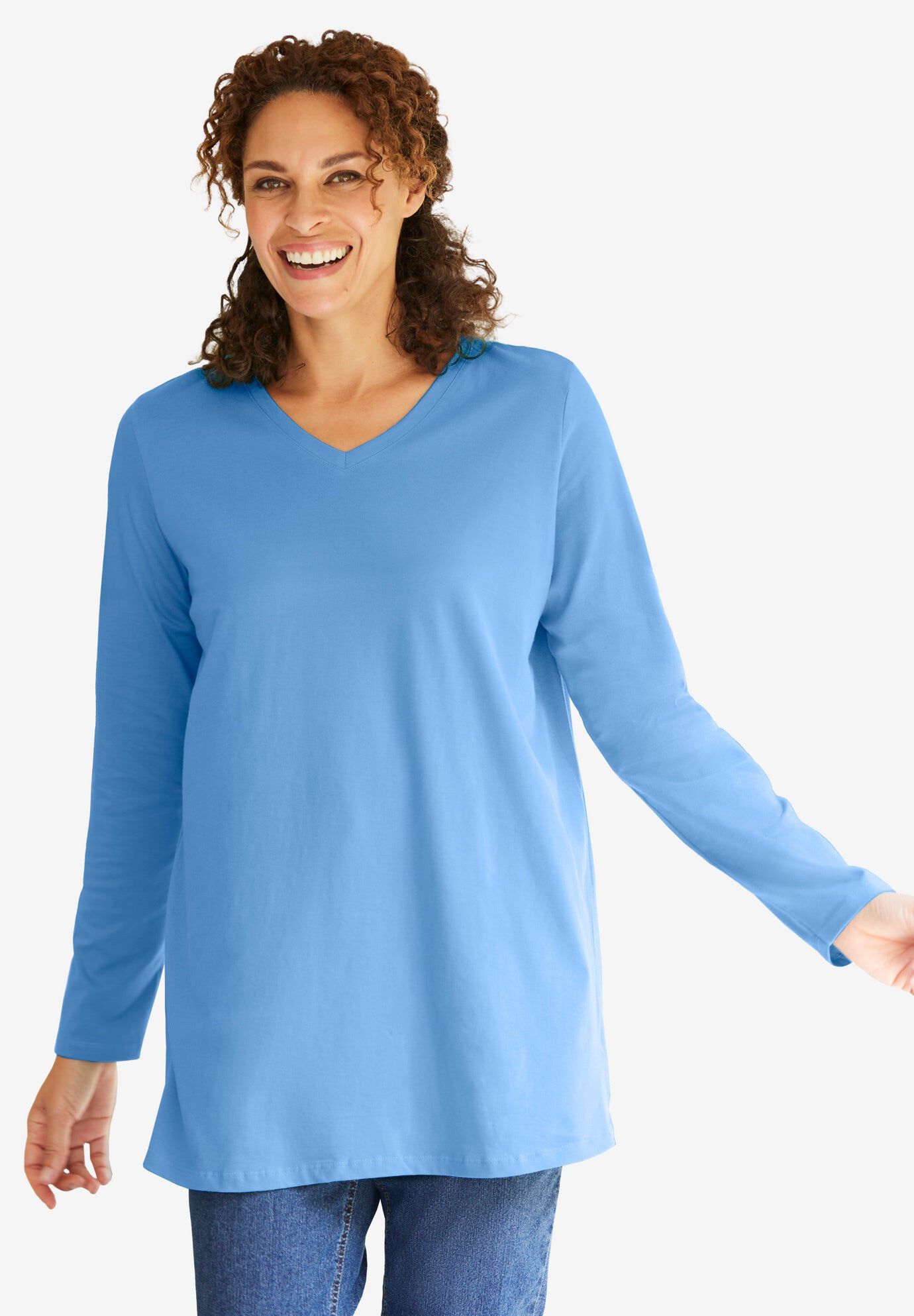 Perfect Long-Sleeve V-Neck Tunic | Active For All