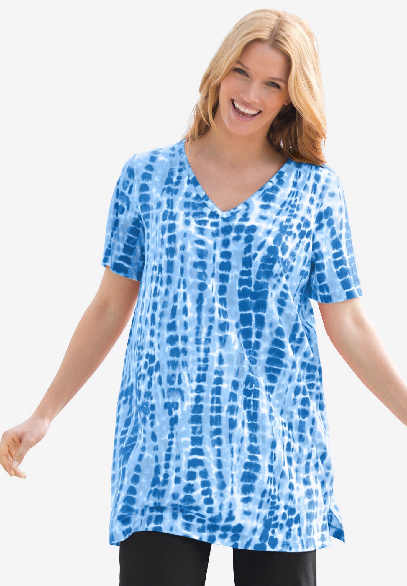 V-Neck Tie-Dye Tunic | Active For All